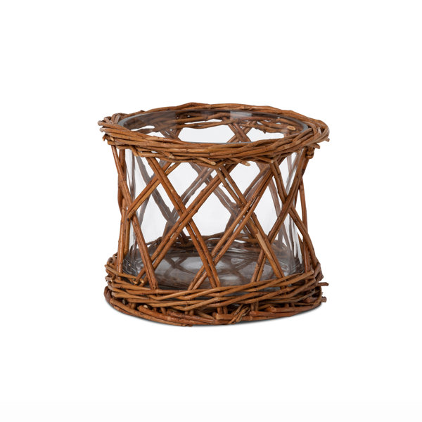 Bay Isle Home Eyal Handmade Glass And Willow Table Vase Wayfair